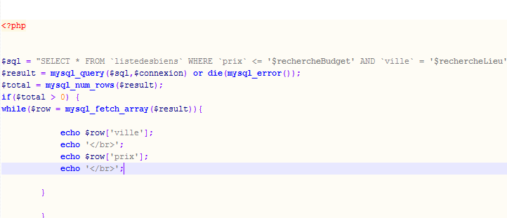 [Résolu] Récupérer les données de ma table sql avec PHP - ma requéte SQL ne s'excute pas ! par ...